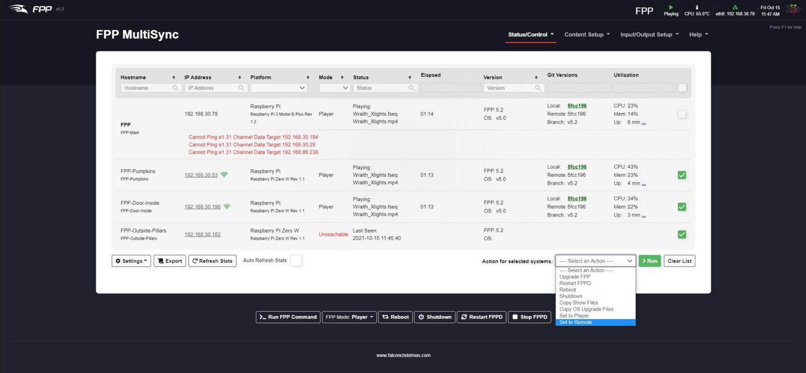 Halloween Decoration Automations with Node Red and Falcon Player Pi – The