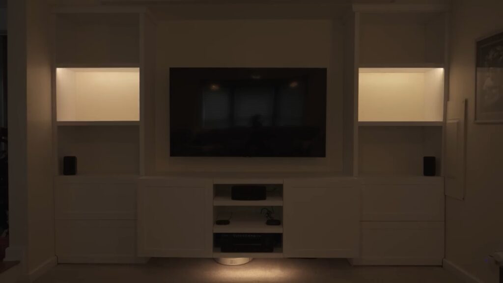Living Room Theater Build – Hidden Screen, LEDs, Motorized Blinds – The ...